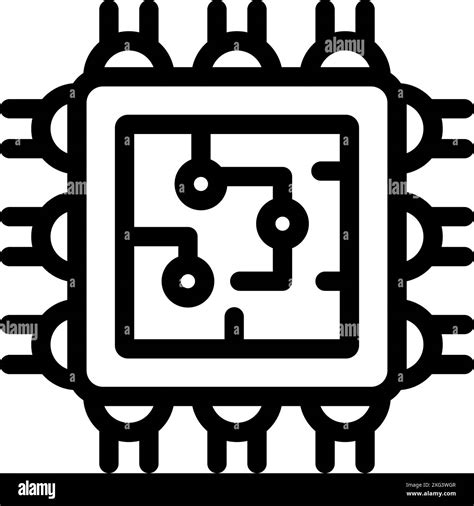 Electronic Chip Icon Showing Integrated Circuit For Motherboard Cpu Computer Or Other