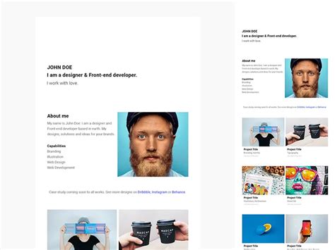 Simple Minimal Portfolio Website Template Free Templates Download By Mehmet Zinnur Öcal