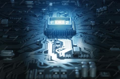 Premium Photo Computer Motherboard With Cpu Circuit Board System Chip With Core Processor