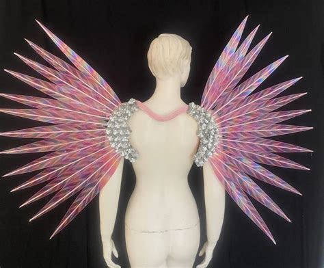 Fairy Wings Translucent Pink Acetate On A Wire Frame Pixie Wings Rave
