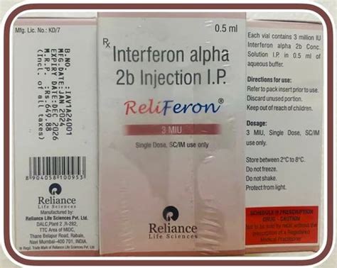 Reliferon 3miu Interferon Injection At ₹ 600 Vial Interferon Alfa 2b Injection In Nagpur Id
