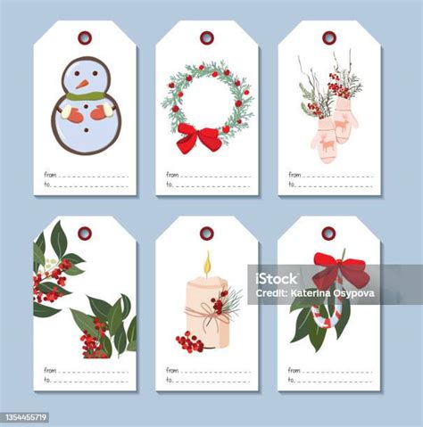 크리스마스와 새해 인사말 기프트 태그 디자인 아름답고 독창적 인 포장 화려하고 축제 일러스트레이션 눈사람에 대한 스톡 벡터 아트 및 기타 이미지 Istock
