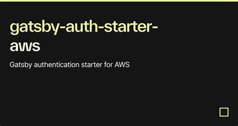 gatsby auth starter aws codesandbox