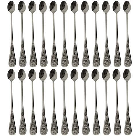 Mepra Diana Ice Tea Spoon 24 Pieces Black Gold Wayfair Canada