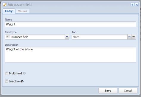 Edit Custom Field