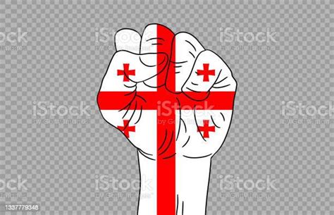 조지아 플래그 는 Png 또는 투명 한 배경에 고립 된 손 배너 카드 광고 홍보 잡지 벡터 최고 금메달 수상자 스포츠 국가 조지아 템플릿의 상징 배경 주제에 대한 스톡 벡터