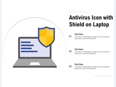 Antivirus Icon With Shield On Laptop Presentation PowerPoint Templates PPT Slide Templates