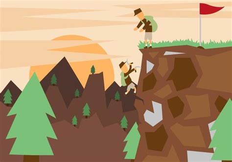 Man Climbing Mountain Vector Art Icons And Graphics For Free Download