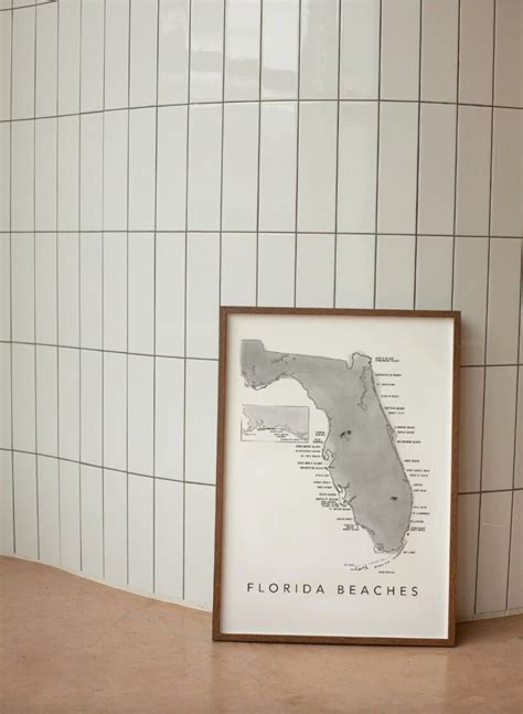 Digital Download Of Florida Beaches Map Of Florida Beaches Florida Map Print Florida Beaches