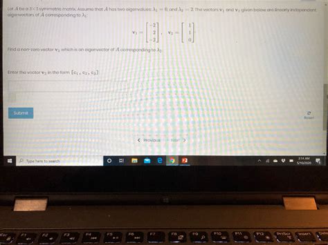 Solved Let A Be A 3x3 Symmetric Matrix Assume That A Has