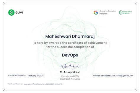 Finished Devops Course With Guvi Maheshwari D Posted On The Topic