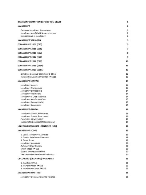 Javascript Course V22 Pdf Document Object Model Java Script