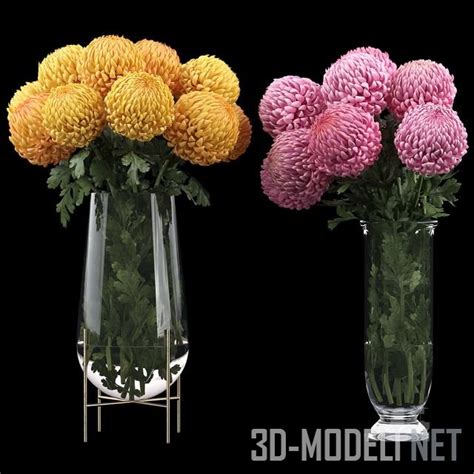 3D модель – Букет из хризантем