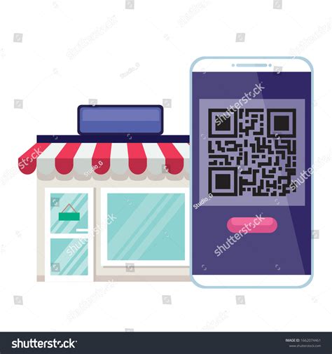 Qr Code Inside Smartphone Store Design Stock Vector Royalty Free 1662074461 Shutterstock