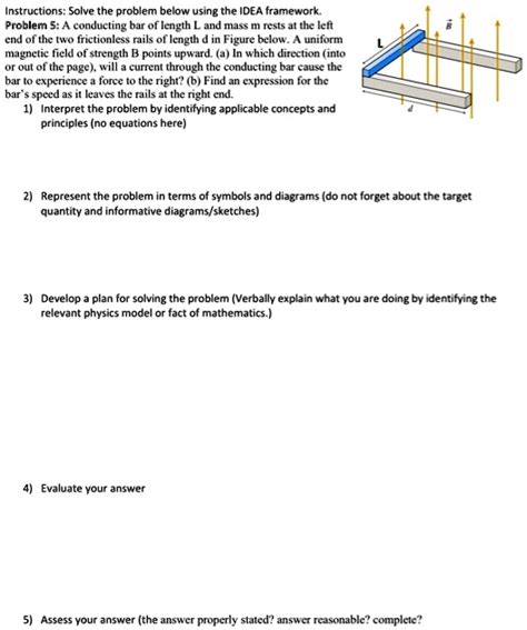 Instructions Solve The Problem Below Using The Idea Framework Problem 5