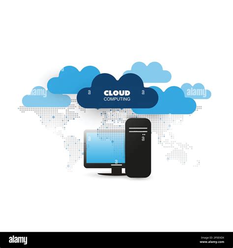 Cloud Computing Design Concept Digital Network Communication Technology Background Stock