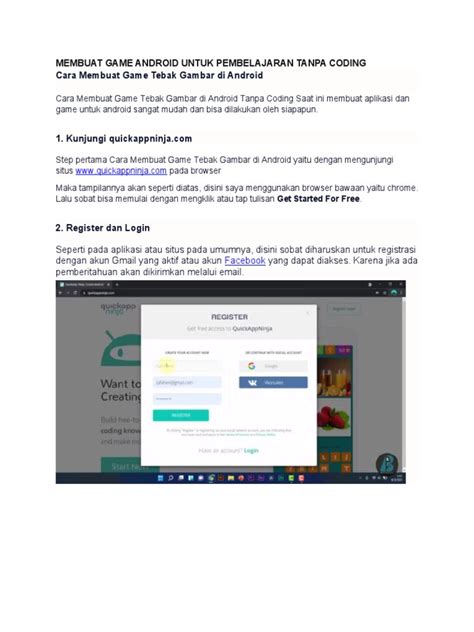 Membuat Game Android Untuk Pembelajaran Tanpa Coding Pdf