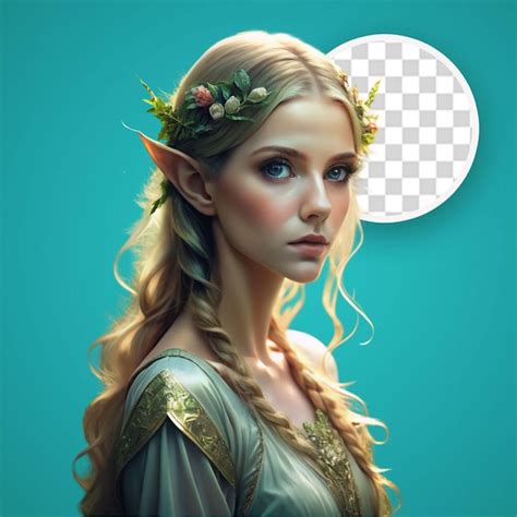 Premium Psd Woman Forest Nymph Mysterious Elf Princess Fantasy
