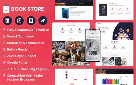 Study Bookstore Html Responsive Website Template Ready4site