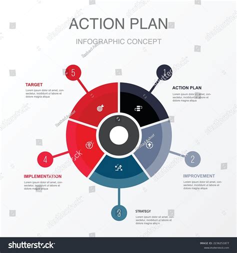 action plan improvement strategy implementation target stock vector royalty free 2236251877