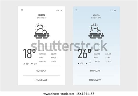 Modern Ui Ux Gui Interface Weather เวกเตอร์สต็อก ปลอดค่าลิขสิทธิ์ 1561241155 Shutterstock
