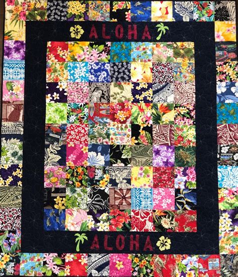Aloha Charm Quilt Kit Hawaiian Fabric Quilt Charm Quilt Hawaiian Quilts