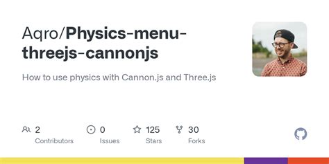 Github Aqrophysics Menu Threejs Cannonjs How To Use Physics With