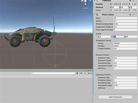 Blender Unity Wheelcollider Moving In Wrong Direction When Centering