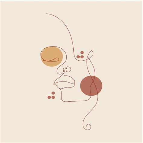 손으로 그린 한 라인 아트 그림 프리미엄 벡터