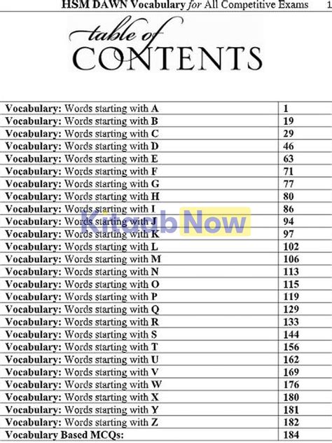 hsm tricky vocabulary for css pms pcs kitaabnow