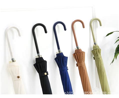 雨伞长柄伞勾伞16骨自动晴雨伞抗风双人弯柄大伞高颜值日系太阳伞 阿里巴巴