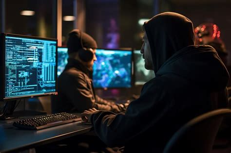 Premium Photo Software Developers Programming On Computer With Script