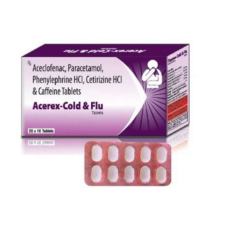 Aceclofenac 100 Mg Paracetamol 325 Mg Phenylephrine Hci 5 Mg Cetirizine