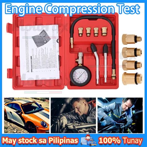 8pc Automotive Motorcycles Petrol Engine Compression Test Gauge Tester