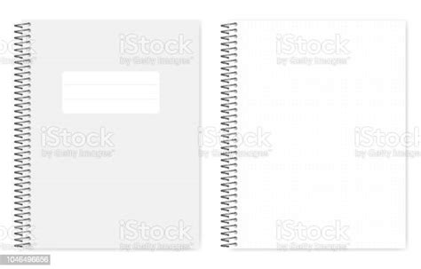 Dot Grid Wire Bound Notebook Realistic Vector Mock Up Stock