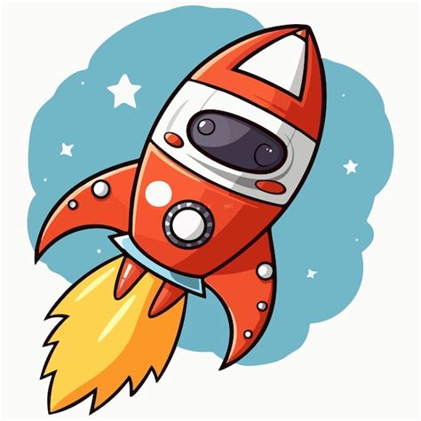 Premium Vector Rocket Vector Illustration Cute Style