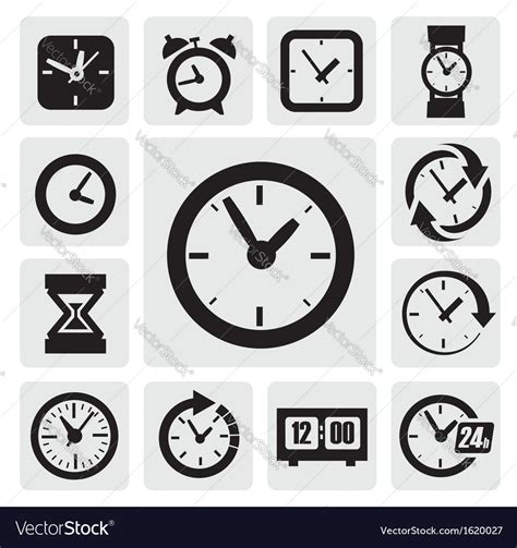 Clocks Icons Royalty Free Vector Image VectorStock