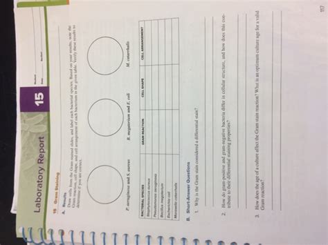 Solved Laboratory Report 15 Ell Fom The Gram Stained Slides