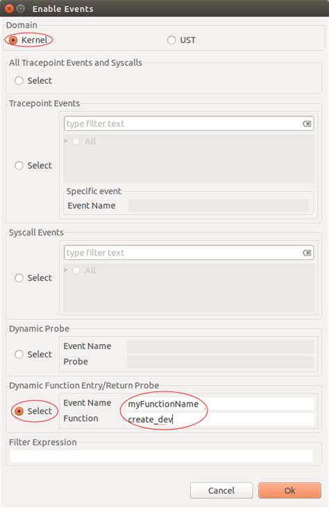 Trace Compass User Guide Lttng Tracer Control