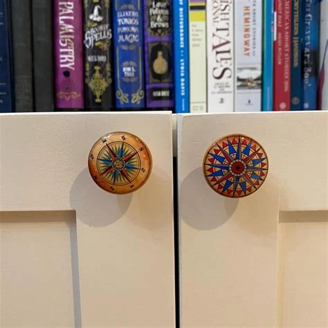 Vintage Compass Drawer Knobs Coastal Cabinet Hardware Beach House