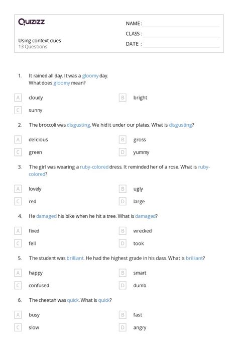Free Context Clues Practice Worksheet Download Free Context Clues Practice Worksheet Png Images