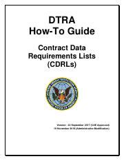 How To Guide Contract Data Requirements List CDRL Pdf DTRA How To Guide Contract Data
