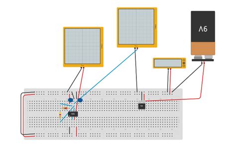 Circuit Design Astable 555 Tinkercad