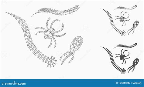 Parasites Vector Mesh Wire Frame Model And Triangle Mosaic Icon Stock