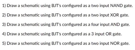 Solved These Are Transistor Gates 1 Draw A Schematic Using Bjts