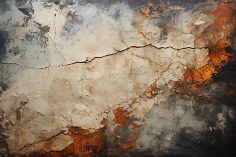 Rustic Background Image Concrete Look Rusted Texture With Cracks Stock Illustration