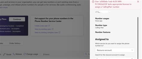error setting up a new resource account and assign the phone number