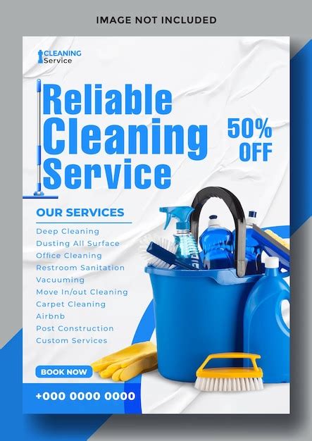 청소 서비스 플라이어 템플릿 프리미엄 벡터