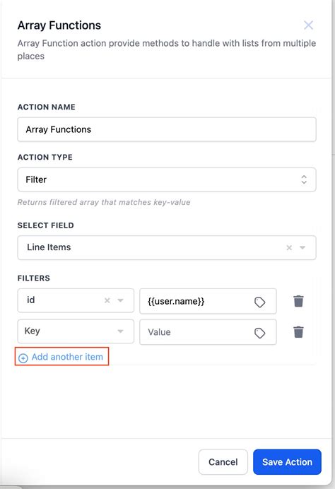 Array Functions Premium Action And Action Types Online Business Automator Support