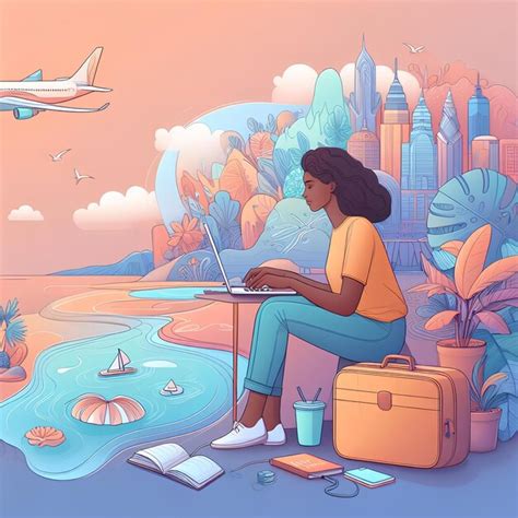 Premium Photo Remote Work In Paradise The Digital Nomad Lifestyle